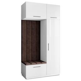 GARDEROBENSCHRANK REMA 120/240/60 cm Modern Garderobe-Set Wei&szlig;