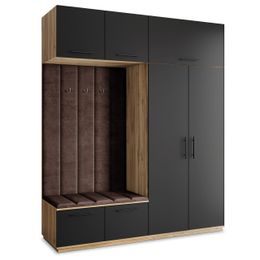 GARDEROBENSCHRANK REMA 200/240/60 cm Modern Garderobe-Set Eiche Wotan