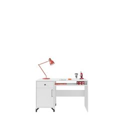 SCHREIBTISCH LANZA 125x55x76 cm B&uuml;rotisch Computertisch, Wei&szlig;