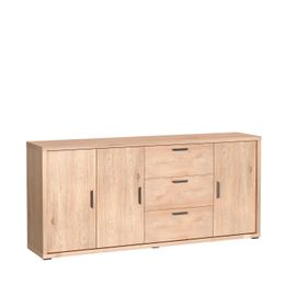 KOMMODE BRESSO 190/86/40,5cm mit 3 Schubladen 3 T&uuml;ren Eichefarben