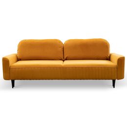 BETTSOFA FILO Orange Velours-Stoff mit Schlaffunktion