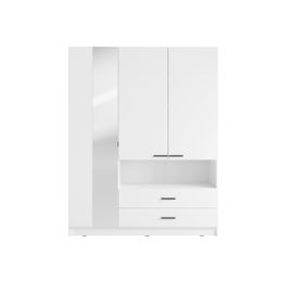 DREHT&Uuml;RENSCHRANK CHARON 158,3/200,6/55cm 3-t&uuml;rig mit Spiegel Wei&szlig;