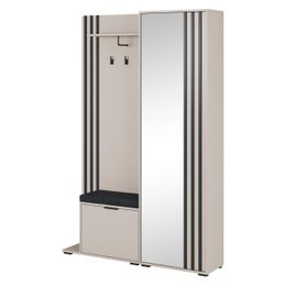 GARDEROBENSCHRANK NELIANA 131/192/40 cm Modern Garderobe-Set Kaschmir