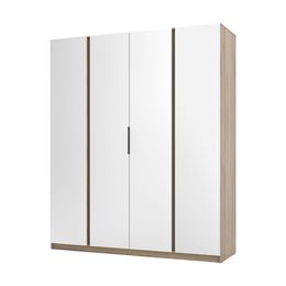 DREHT&Uuml;RENSCHRANK CAGLIARI 200/239/61,9cm 4-t&uuml;rig mit Spiegel Goldfarben