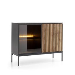 KOMMODE SENTIERO 104/83/39 cm mit LED 2 T&uuml;ren Schwarz