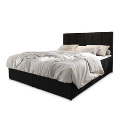 BOXBETT MERIL 140x200 cm mit Matratze und Topper - Schwarz