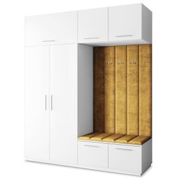 GARDEROBENSCHRANK REMA 200/240/60 cm Modern Garderobe-Set Wei&szlig;