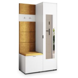 GARDEROBENSCHRANK VIRA 95/181/51 cm Modern Garderobe-Set Wei&szlig;