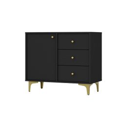 KOMMODE TORINO 84/72/41 cm mit 3 Schubladen 1 T&uuml;ren Graphitfarben