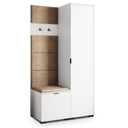 GARDEROBENSCHRANK LORI 95/181/51 cm Modern Garderobe-Set Wei&szlig;