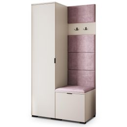 GARDEROBENSCHRANK LORI 95/181/51 cm Modern Garderobe-Set Kaschmir