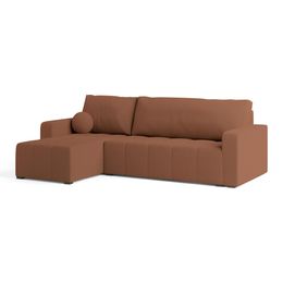 ECKSOFA VOLIRA Kupferfarben Boucle-Stoff mit Schlaffunktion