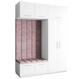 GARDEROBENSCHRANK REMA 180/240/60 cm Modern Garderobe-Set Wei&szlig;