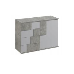 KOMMODE ESTRADA 121/85/45 cm mit 4 Schubladen 1 T&uuml;ren Taupe