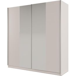 SCHWEBET&Uuml;RENSCHRANK SAMIRA 200/210/65 cm 2-t&uuml;rig mit Spiegel Beige