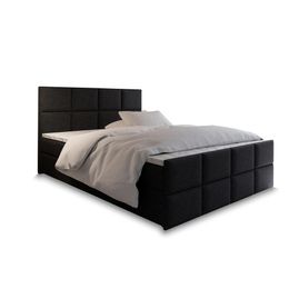 BOXBETT ARIEL 180x200 cm mit Matratze und Topper - Schwarz