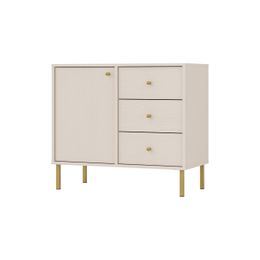 KOMMODE TORINO 84/74/41 cm mit 3 Schubladen 1 T&uuml;ren Beige
