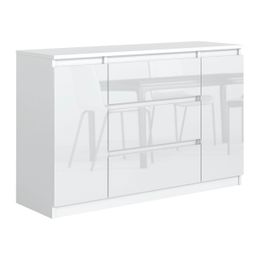 KOMMODE NUDO 120/78,5/39cm mit 3 Schubladen 2 T&uuml;ren Wei&szlig;