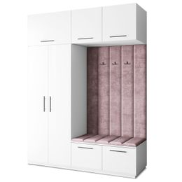 GARDEROBENSCHRANK REMA 180/240/60 cm Modern Garderobe-Set Wei&szlig;