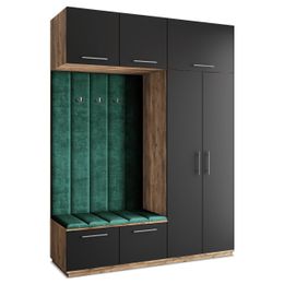 GARDEROBENSCHRANK REMA 180/240/60 cm Modern Garderobe-Set Eiche Lefkas