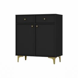 KOMMODE TORINO 84/94/41 cm mit 2 Schubladen 2 T&uuml;ren Graphitfarben