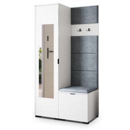 GARDEROBENSCHRANK VIRA 95/181/51 cm Modern Garderobe-Set Wei&szlig;