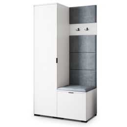 GARDEROBENSCHRANK LORI 95/181/51 cm Modern Garderobe-Set Wei&szlig;