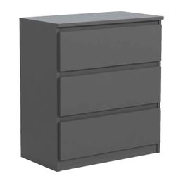 KOMMODE NUDO 70/78,5/39cm mit 3 Schubladen T&uuml;ren Anthrazit