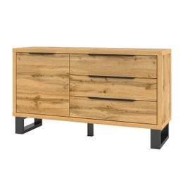 SIDEBOARD HALENZA 144/83/45 cm mit 3 Schubladen und 1 T&uuml;ren Eiche Wotan