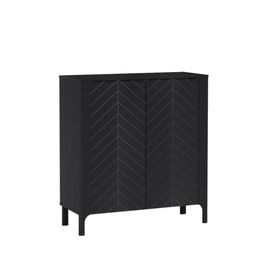 KOMMODE ALICANTE 103/95/40,5cm mit Schubladen 2 T&uuml;ren Schwarz
