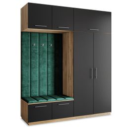 GARDEROBENSCHRANK REMA 200/240/60 cm Modern Garderobe-Set Eiche Wotan