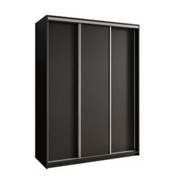 SCHWEBET&Uuml;RENSCHRANK NISSE 150/205/60 cm 3-t&uuml;rig Schwarz