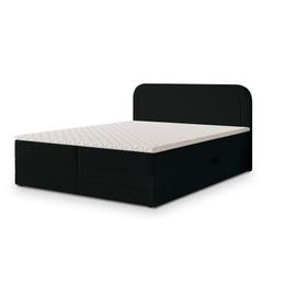 BOXBETT ARMEL 180x200 cm mit Matratze und Topper - Schwarz