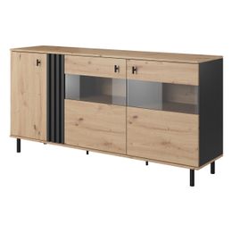 SIDEBOARD MADDALENA 165/83/40 cm mit 3 T&uuml;ren Anthrazit