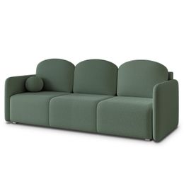 BETTSOFA SUVI III Q Gr&uuml;n Bucle-Stoff mit Schlaffunktion