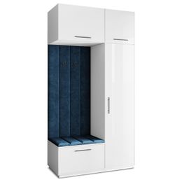 GARDEROBENSCHRANK REMA 120/240/60 cm Modern Garderobe-Set Wei&szlig;