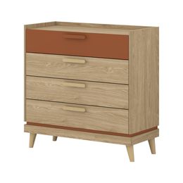 SIDEBOARD ACARA 90x40x90 cm mit 4 Schubladen Eichefarben