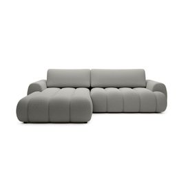 ECKSOFA SITO Grau Geflochtener Stoff mit Schlaffunktion