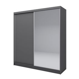 SCHWEBET&Uuml;RENSCHRANK PATRIZIA 200/216/61 cm 2-t&uuml;rig mit Spiegel Grau