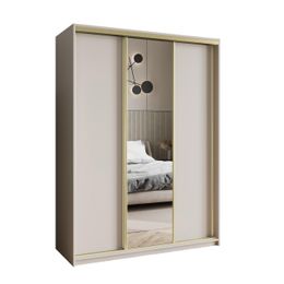SCHWEBET&Uuml;RENSCHRANK TAVI 150/205/60 cm 3-t&uuml;rig mit Spiegel Kaschmir