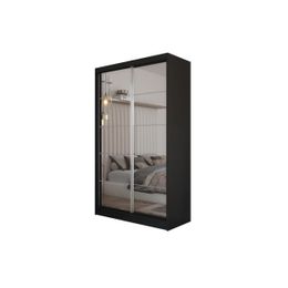 SCHWEBET&Uuml;RENSCHRANK FIORELLA 120/216/61 cm 2-t&uuml;rig mit Spiegel Schwarz