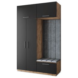 GARDEROBENSCHRANK REMA 150/240/60 cm Modern Garderobe-Set Eiche Lefkas