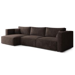 ECKSOFA TOLMO LM Braun Chenille mit Schlaffunktion