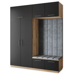 GARDEROBENSCHRANK REMA 200/240/60 cm Modern Garderobe-Set Eiche Wotan