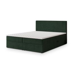 BOXBETT NIRA 140x200 cm mit Matratze und Topper - Gr&uuml;n