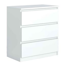 KOMMODE NUDO 70/78,5/39cm mit 3 Schubladen T&uuml;ren Wei&szlig;