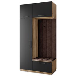 GARDEROBENSCHRANK REMA 120/240/60 cm Modern Garderobe-Set Eiche Wotan