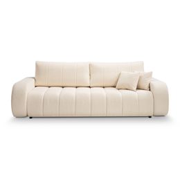 BETTSOFA GIOIA Creme Bucle-Stoff mit Schlaffunktion