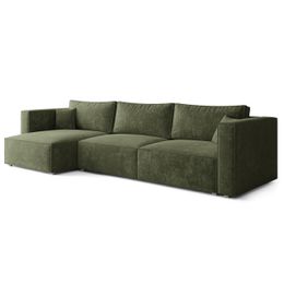 ECKSOFA TOLMO LM Gr&uuml;n Chenille mit Schlaffunktion