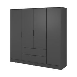 DREHT&Uuml;RENSCHRANK CATERINA 206/200/51 cm 4-t&uuml;rig Graphitfarben